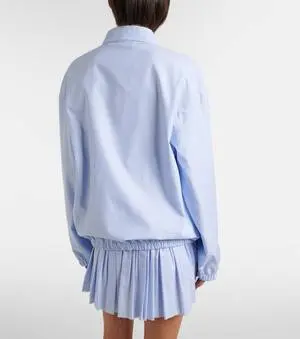 Miu Miu Logo Gingham Cotton Blouson Jacket