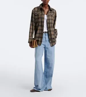 RÓHE Checked Wool-blend Overshirt