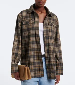 RÓHE Checked Wool-blend Overshirt