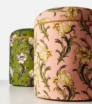 La DoubleJ Baba' Floral Canvas Pouf