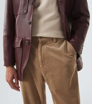 Brunello Cucinelli Cotton Corduroy Straight Leg Pants