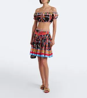 Dolce & Gabbana Carretto Print Cotton Miniskirt - Multicoloured