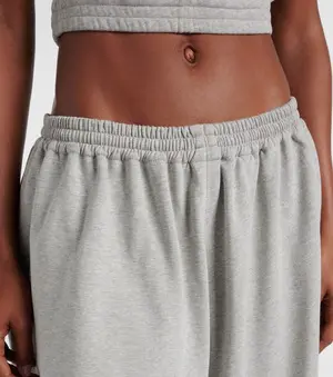 Alaïa Ruffled Cotton-blend Fleece Tapered Pants