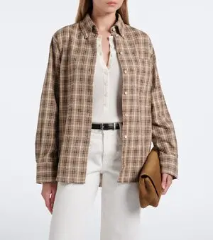 RÓHE Checked Boucle Cotton And Silk-blend Overshirt