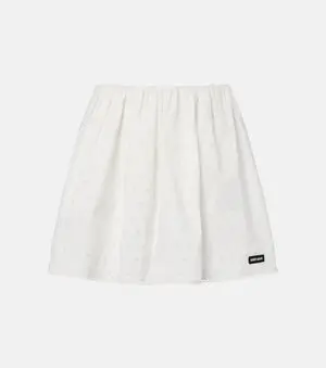 Miu Miu Cotton And Linen-blend Poplin Miniskirt