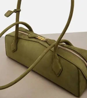 Alaïa Le Teckel Medium Suede Shoulder Bag - Green