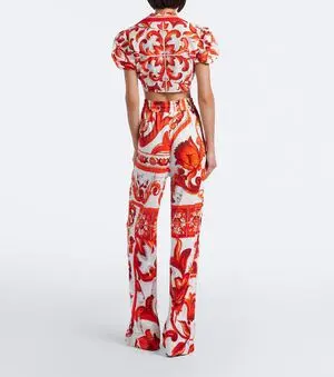 Dolce & Gabbana Majolica Print Wide-leg Pants