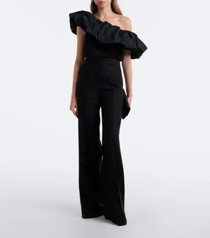 Max Mara Ruffled Off-shoulder Cotton Top