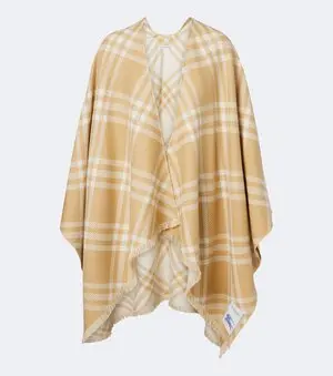 Burberry Check Wool, Silk, And Cashmere Cape - Beige