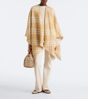Burberry Check Wool, Silk, And Cashmere Cape