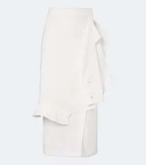 RÓHE Asymmetric Cotton-blend Midi Skirt