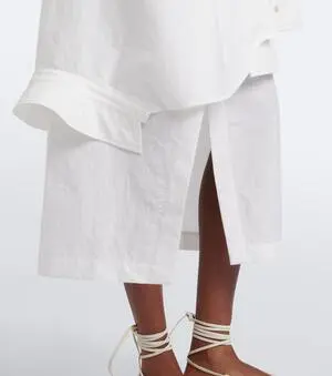 RÓHE Asymmetric Cotton-blend Midi Skirt