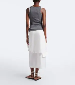 RÓHE Asymmetric Cotton-blend Midi Skirt