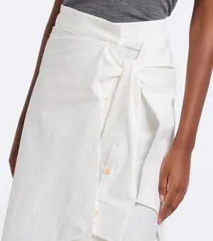 RÓHE Asymmetric Cotton-blend Midi Skirt