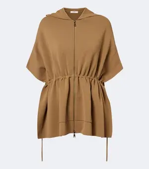 Max Mara Hooded Knitted Poncho - Green