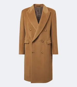 LARDINI Double-breasted Virgin Wool Coat - Beige