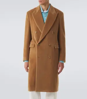 LARDINI Double-breasted Virgin Wool Coat