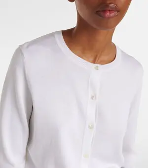 Carolina Herrera Silk And Cotton Cardigan - White