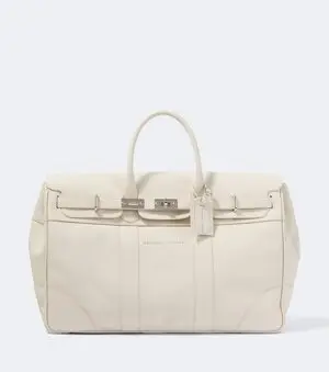 Brunello Cucinelli Leather Duffel Bag - White