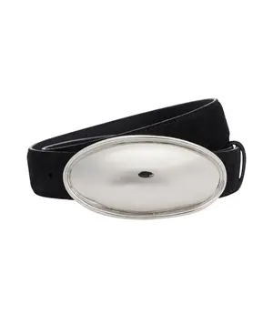 Altuzarra Oval Plaque Suede Belt - Black
