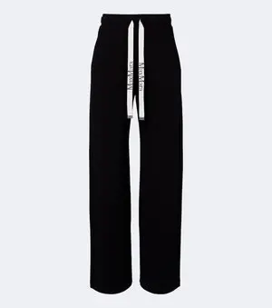 Max Mara Cotton-blend Wide-leg Pants - Black