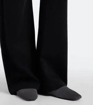 Max Mara Cotton-blend Wide-leg Pants