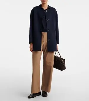 Max Mara Cotton-blend Wide-leg Pants - Brown