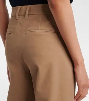Max Mara Cotton-blend Wide-leg Pants - Brown