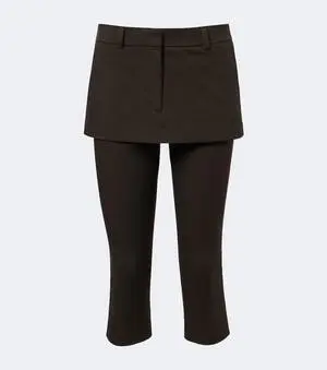 Acne Studios Layered Cotton Capri Pants - Brown