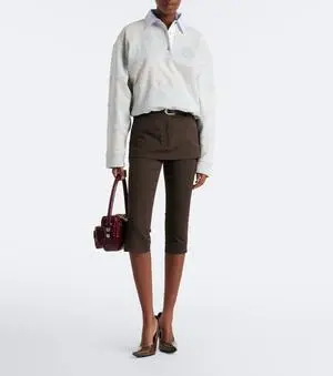 Acne Studios Layered Cotton Capri Pants - Brown
