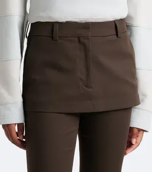 Acne Studios Layered Cotton Capri Pants - Brown