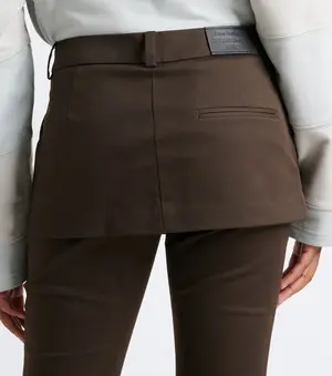 Acne Studios Layered Cotton Capri Pants - Brown