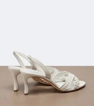 Manolo Blahnik Volusan Leather Slingback Sandals