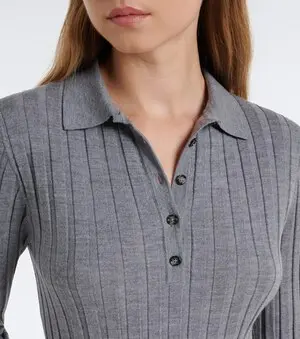 Jardin Des Orangers Ribbed-knit Virgin Wool Polo Sweater