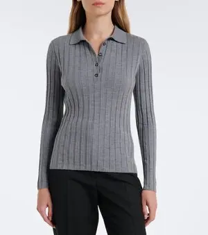 Jardin Des Orangers Ribbed-knit Virgin Wool Polo Sweater