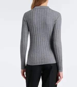 Jardin Des Orangers Ribbed-knit Virgin Wool Polo Sweater