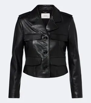 Dorothee Schumacher Cropped Leather Jacket - Black