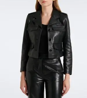 Dorothee Schumacher Cropped Leather Jacket