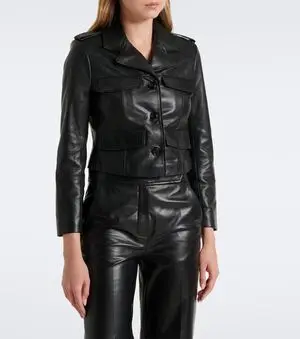 Dorothee Schumacher Cropped Leather Jacket
