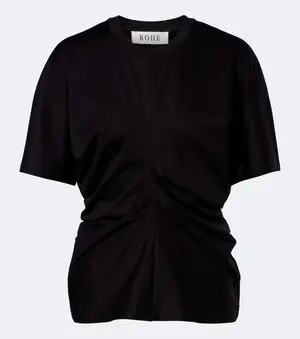 RÓHE Gathered Crewneck T-shirt - Black