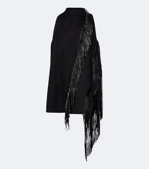 Sportmax Fringed Halterneck Cotton Top - Black