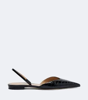 Victoria Beckham Pointed Toe Slingback Flats - Black