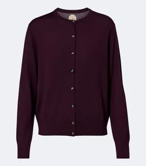 Jardin Des Orangers Virgin Wool Cardigan - Purple