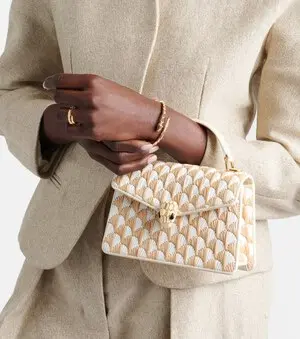 BVLGARI Serpenti Forever Mini Raffia Top-handle Bag