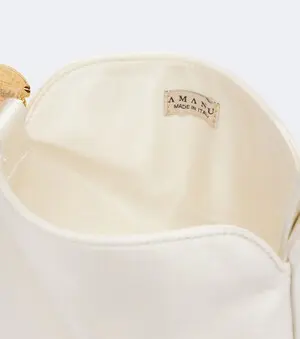 AMANU Zambia Mini Satin Top-handle Bag - White