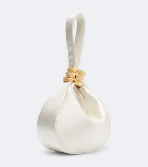 AMANU Zambia Mini Satin Top-handle Bag - White