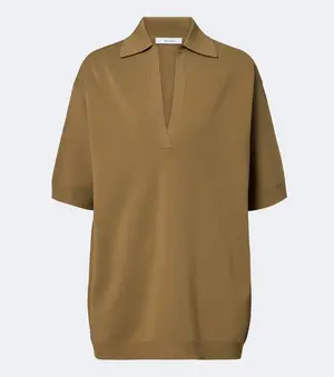 Max Mara Oversized Knitted Polo Shirt - Green