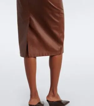 Max Mara Leather Midi Skirt