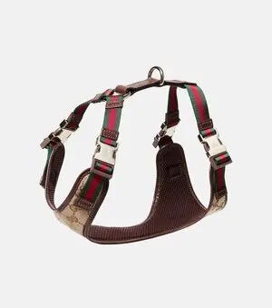 Gucci Gg Canvas Dog Harness - Black