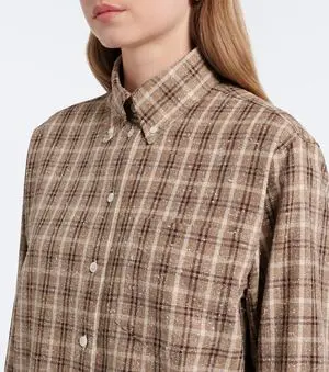 RÓHE Checked Bouclé Cotton And Silk-blend Overshirt